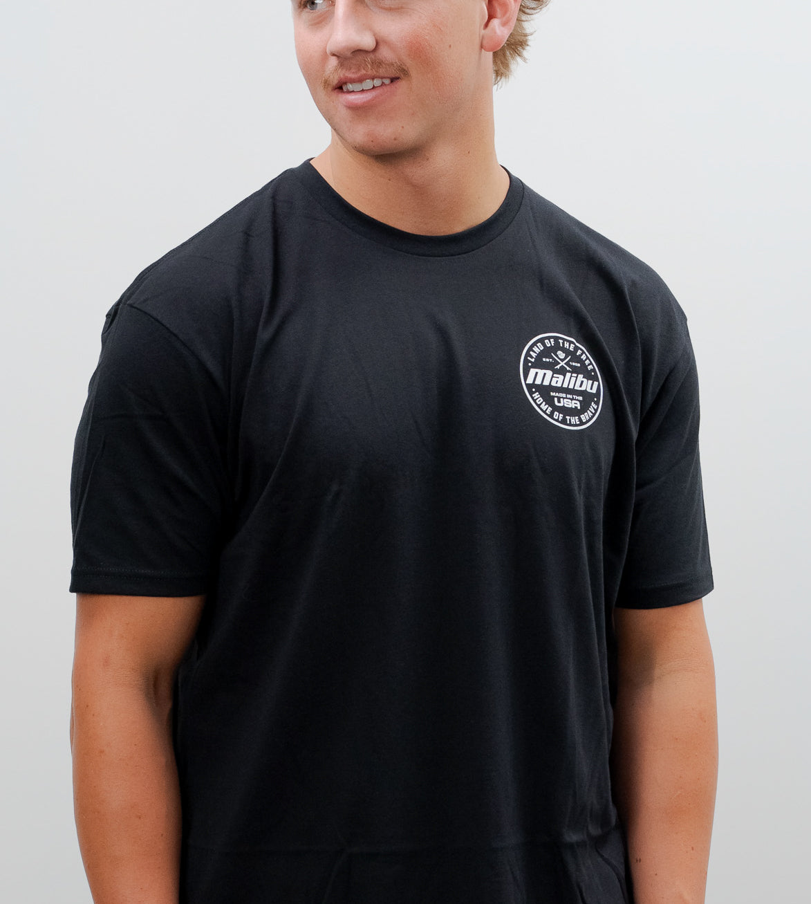 Malibu Brave Tee | Distressed Circle Design | 60/40 Cotton-Poly Blend | Classic Fit | XS-2XL ...